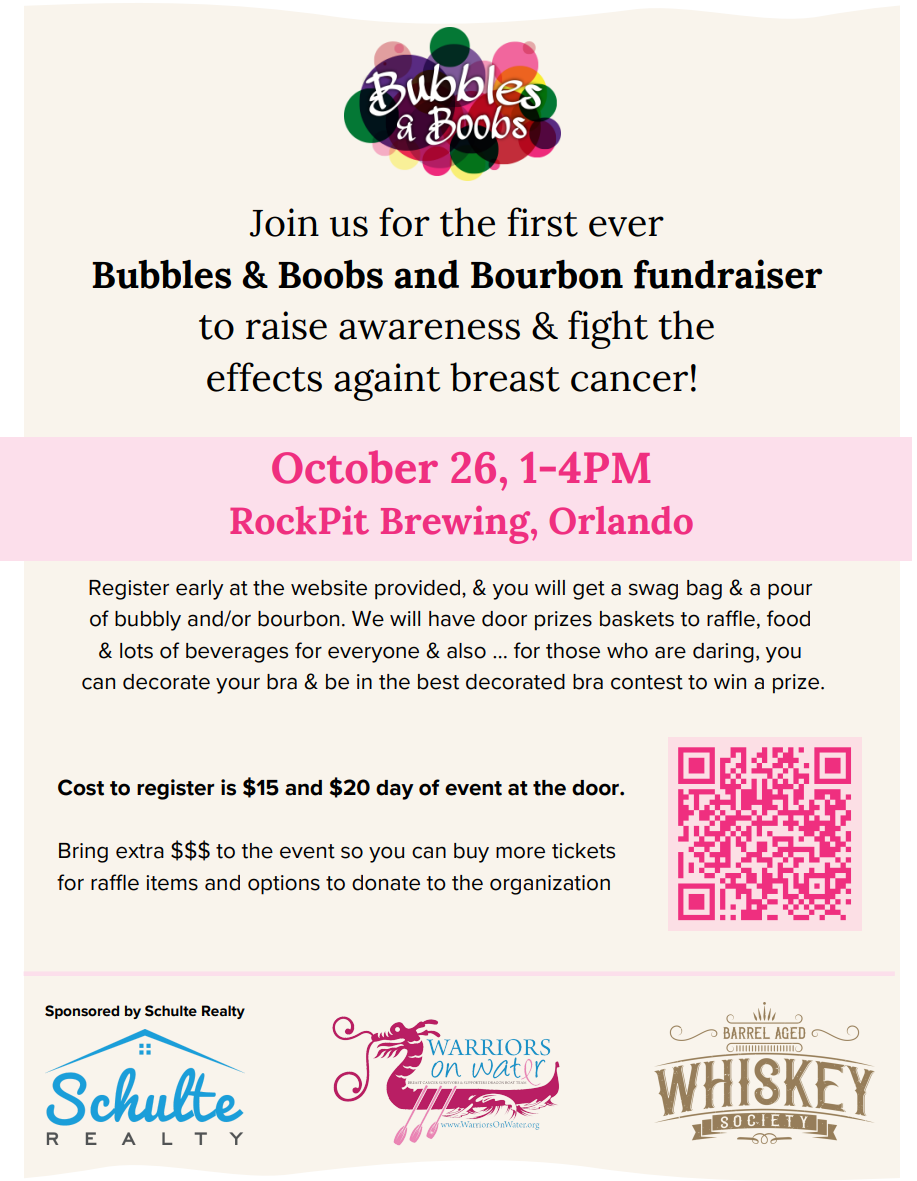 Bubbles, Boobs & Bourbon - Warriors On Water - Cancer Survivors Dragon Boating Team